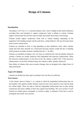 Design for Short Axially Loaded Columns ACI318 | PDF