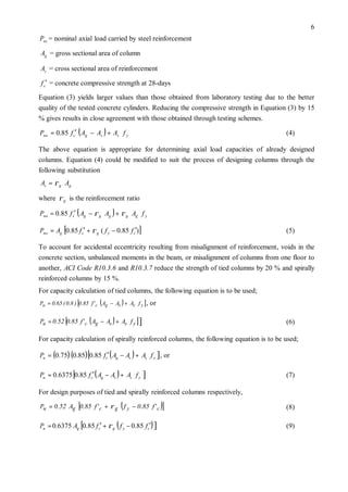 Design for Short Axially Loaded Columns ACI318 | PDF