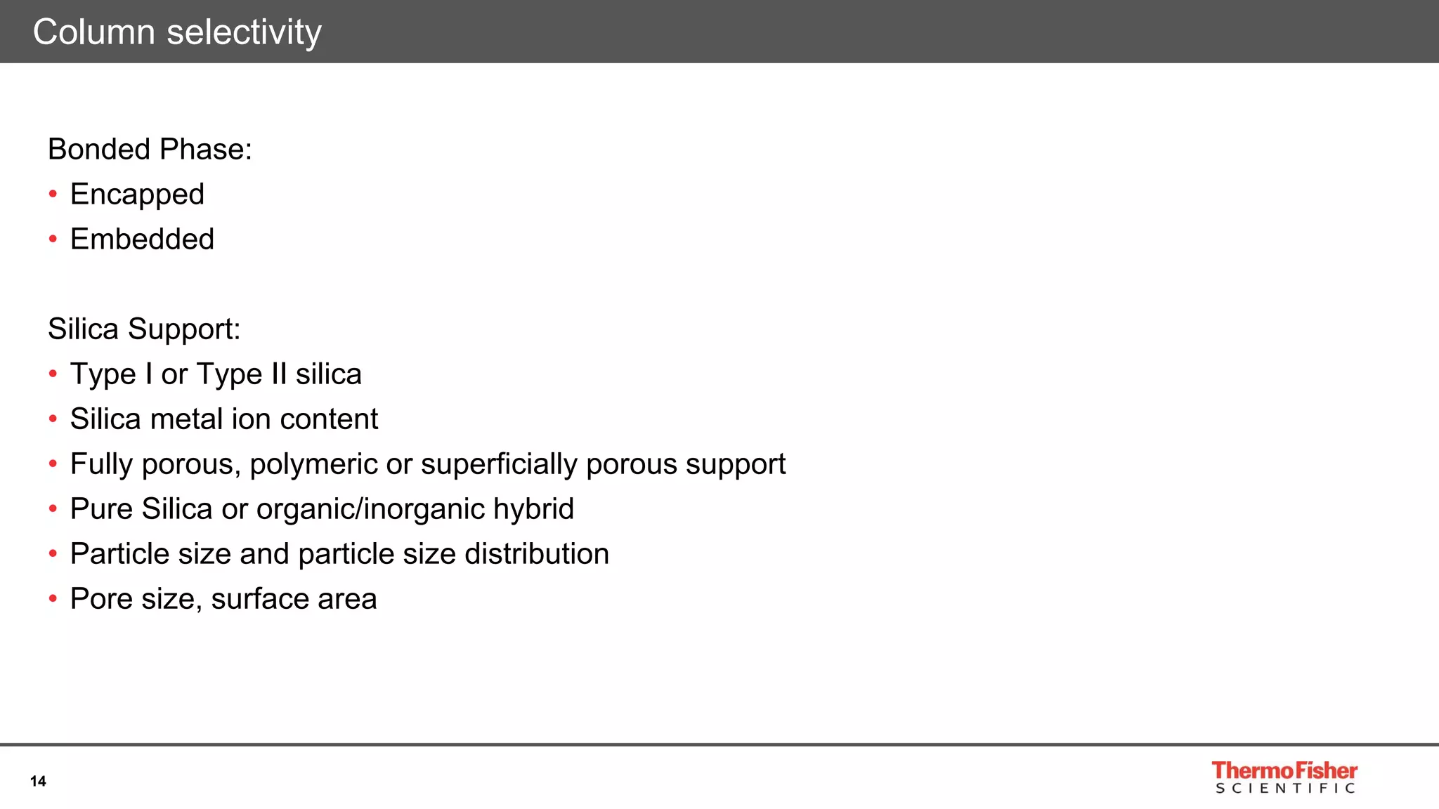 Column selectivity HPLC Vanquish | PPT