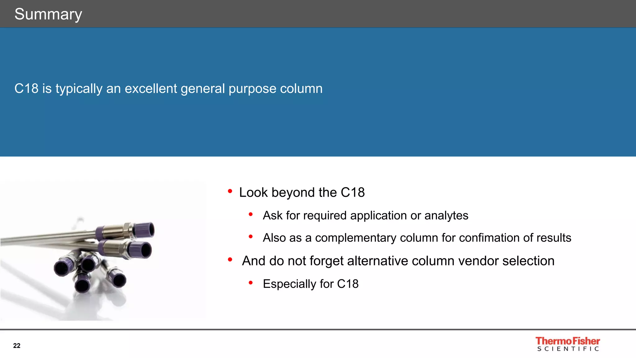 Column selectivity HPLC Vanquish | PDF