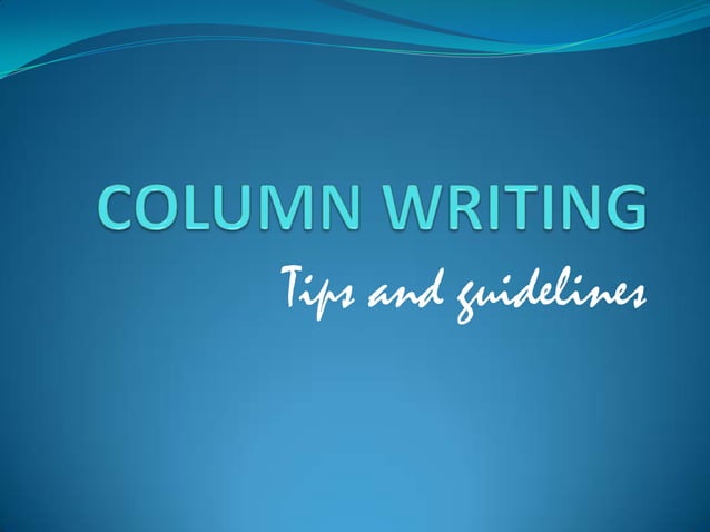 Column writing | PPSX