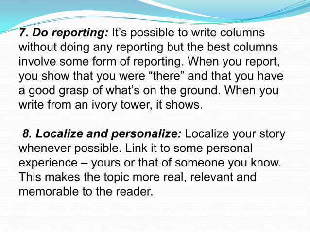 Column writing | PPSX