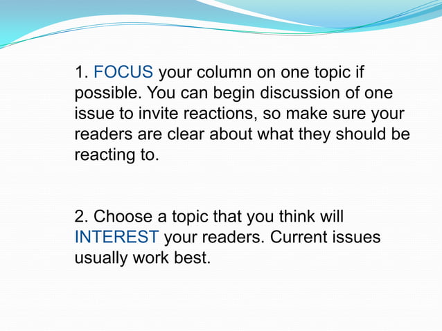 Column writing | PPSX