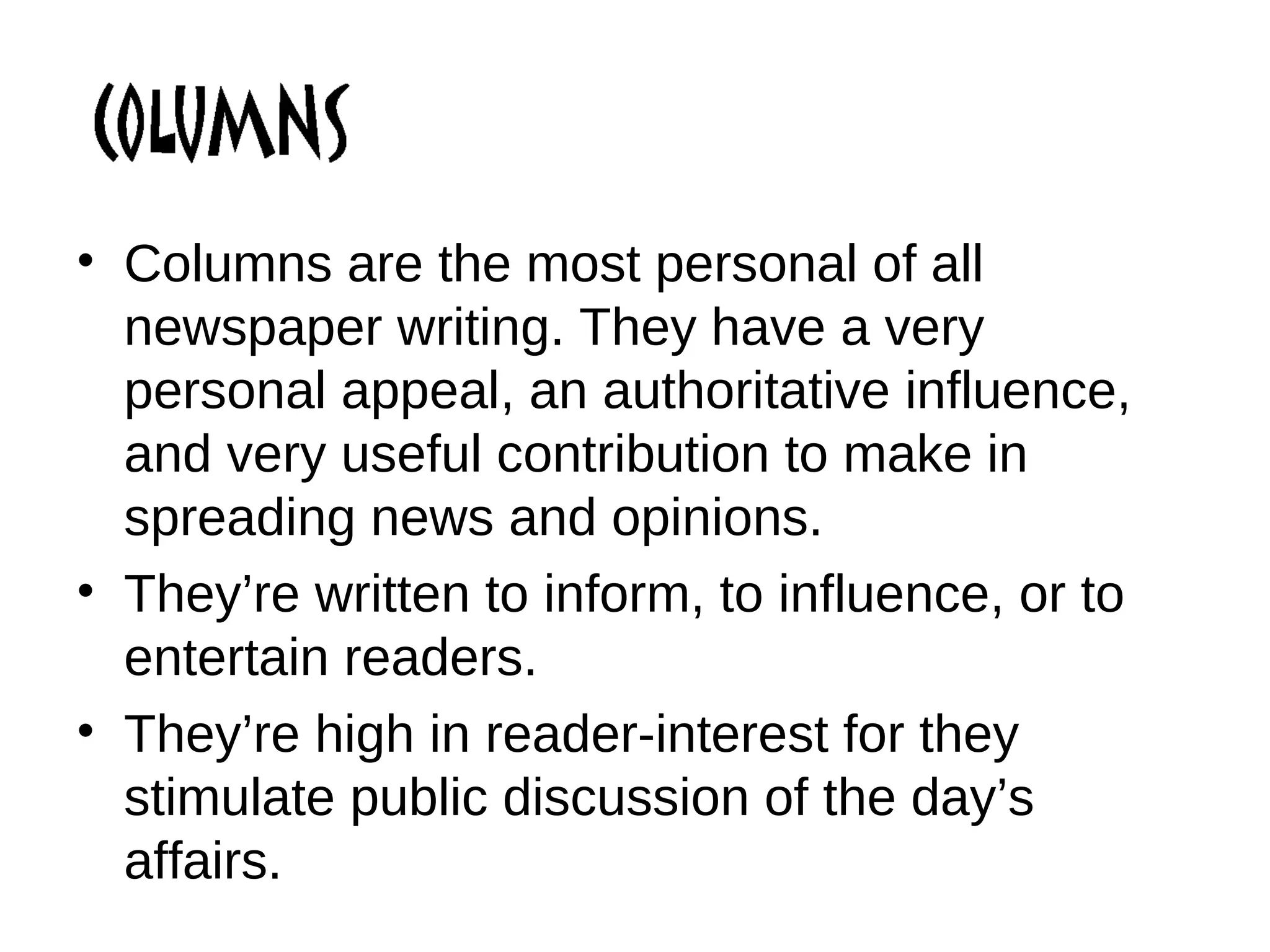 Column writing | PPT