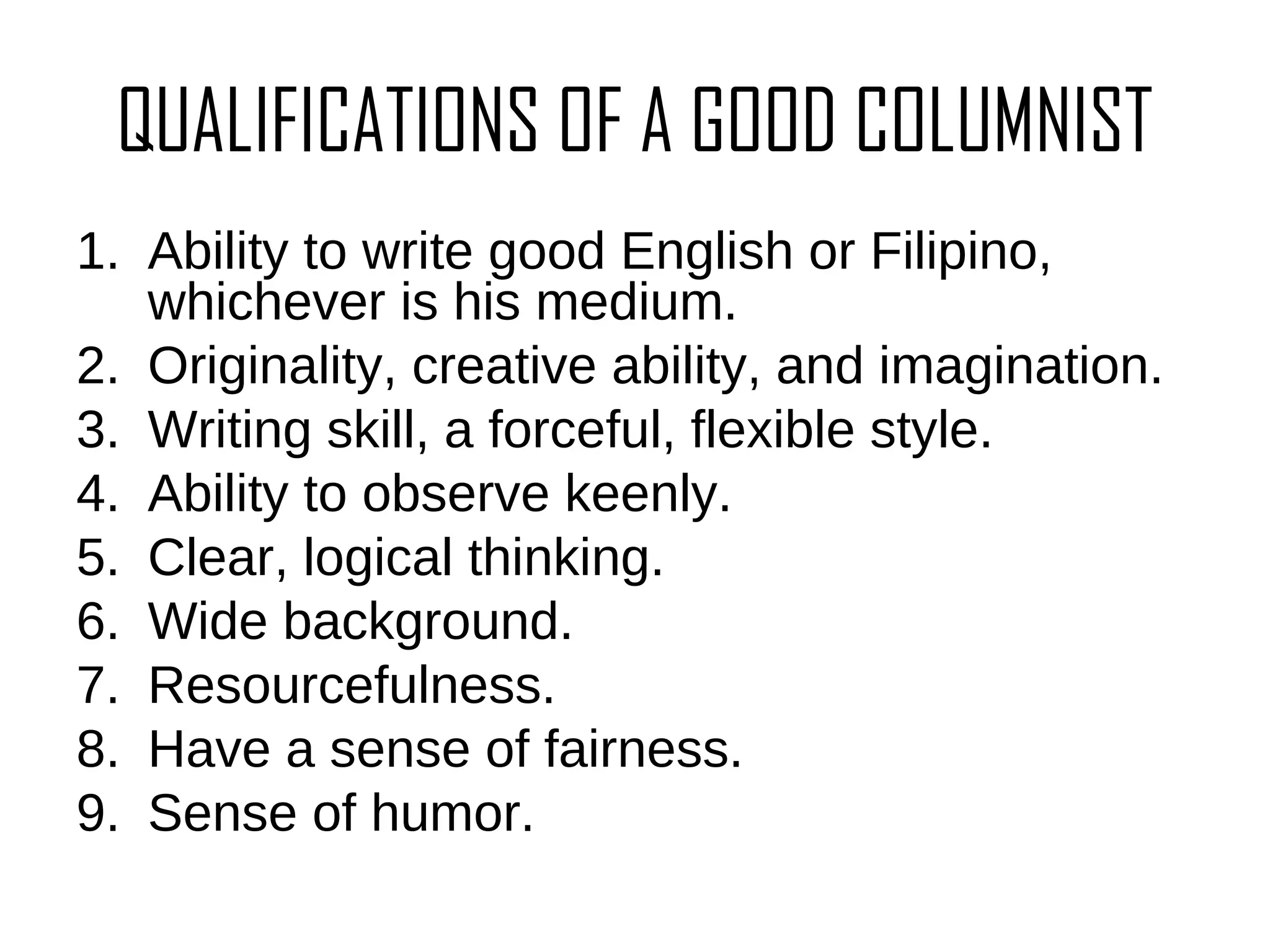 Column writing | PPT