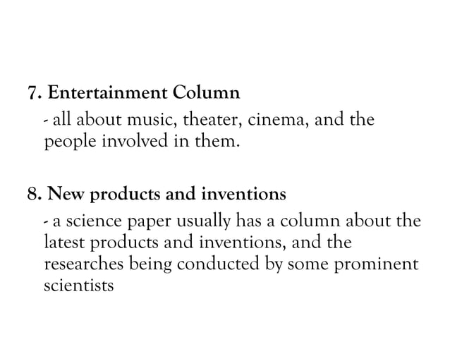 Column writing | PPT | Hobbies & Interests