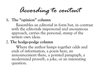 Column writing | PPT