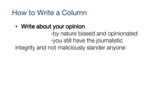 COLUMN WRITING-how to write column writing | PPTX