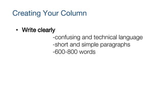 COLUMN WRITING-how to write column writing | PPTX