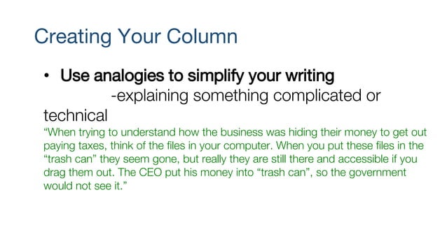 COLUMN WRITING-how to write column writing | PPTX | Hobbies & Interests