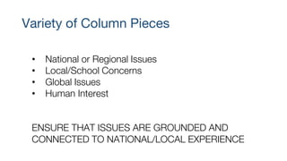 COLUMN WRITING-how to write column writing | PPTX