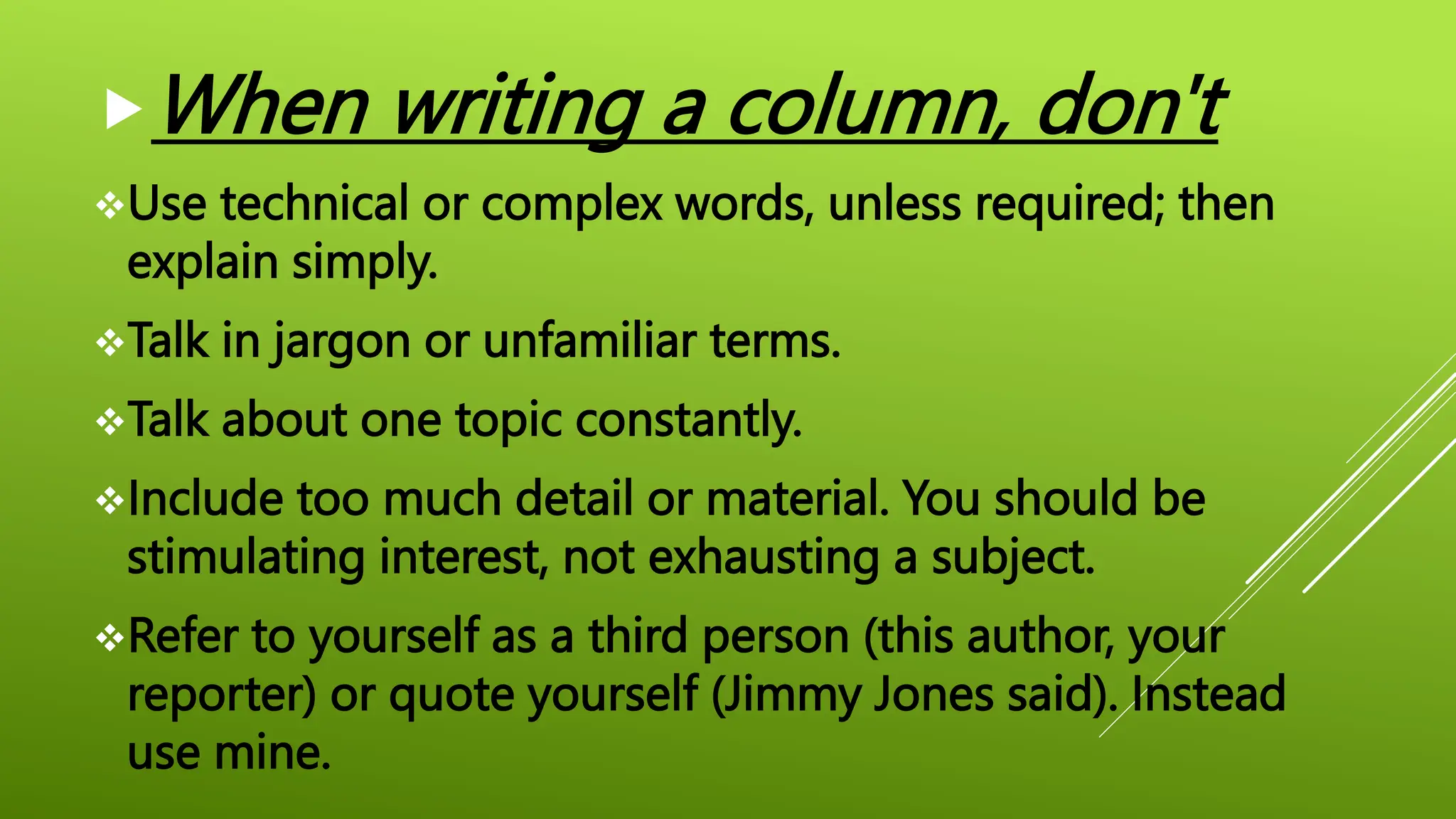 COLUMN WRITING.pptx1122113311441155116611 | PPTX