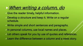 COLUMN WRITING.pptx1122113311441155116611 | PPTX