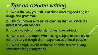 COLUMN WRITING.pptx1122113311441155116611 | PPTX
