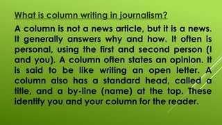 presentation on writing a column articles | PPTX