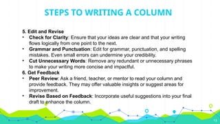 Column Writing Guide for Campus Journalists | PPTX