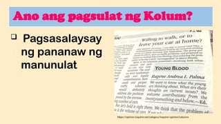 Column Writing - ppt ...