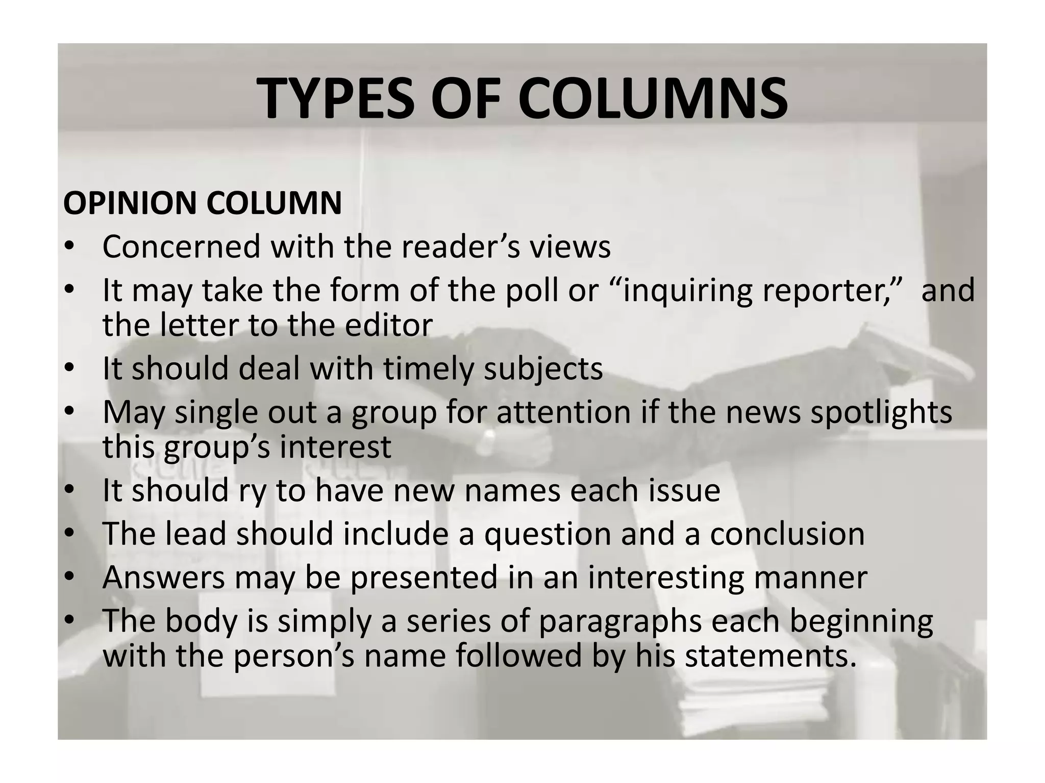 Column writing for publications | PPTX