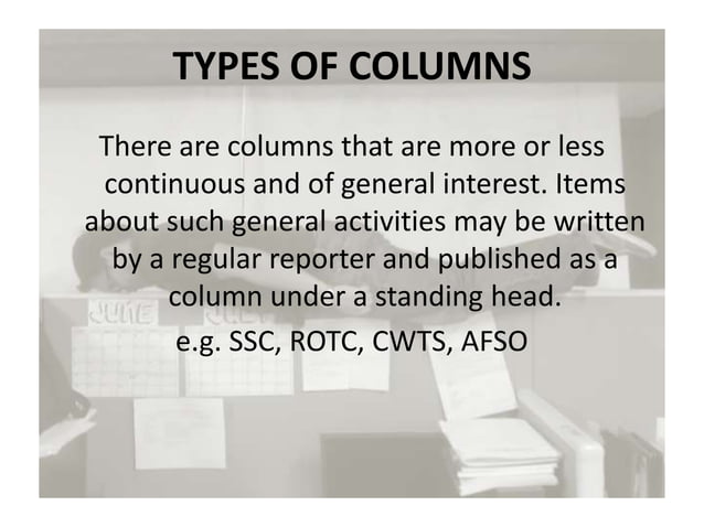 Column writing for publications | PPTX
