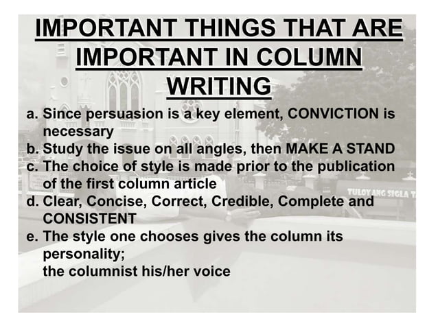 Column writing for publications | PPTX