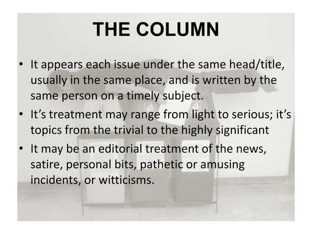 Column writing for publications