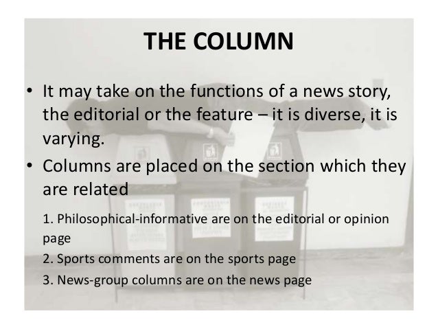 Column writing for publications