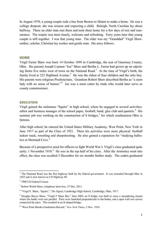 Col vf shaw bio | PDF