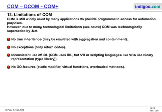 Component Object Model (COM, DCOM, COM+) | PDF
