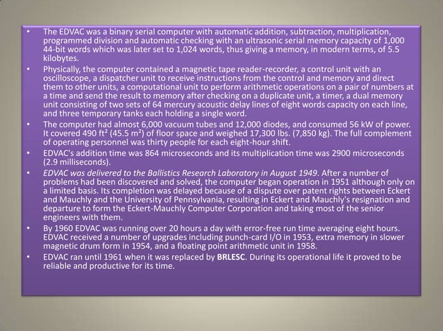 History of Computers (ENIAC and EDVAC) | PPTX