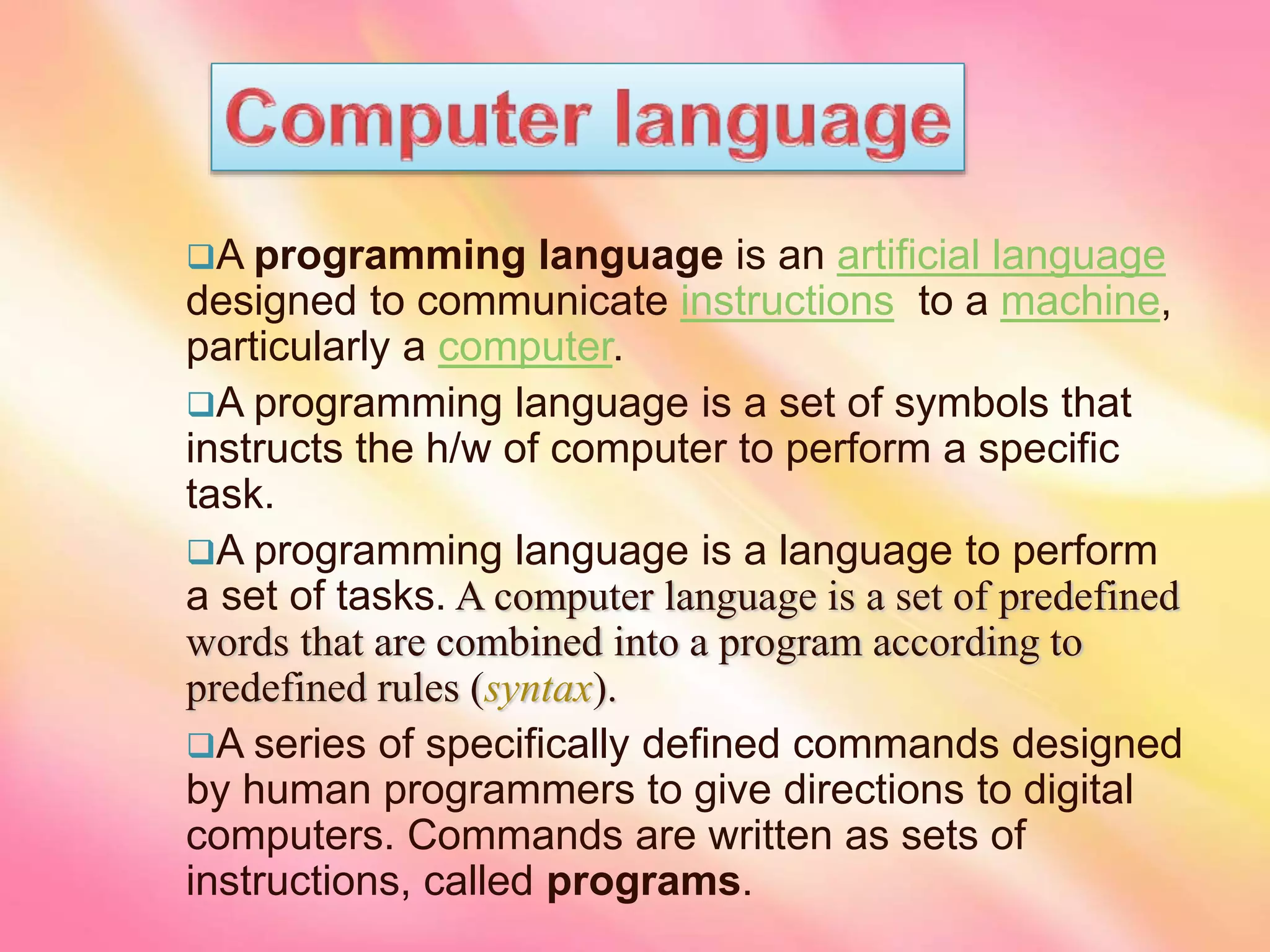 Programming languages | PPT