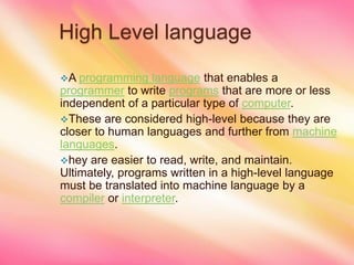 Programming languages | PPTX