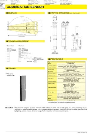Takex COM-IN-50HFH Data Sheet | PDF | Physics | Science
