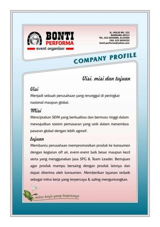 Company Profile Bonti Performa | PDF