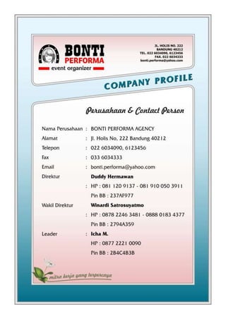 Company Profile Bonti Performa | PPSX