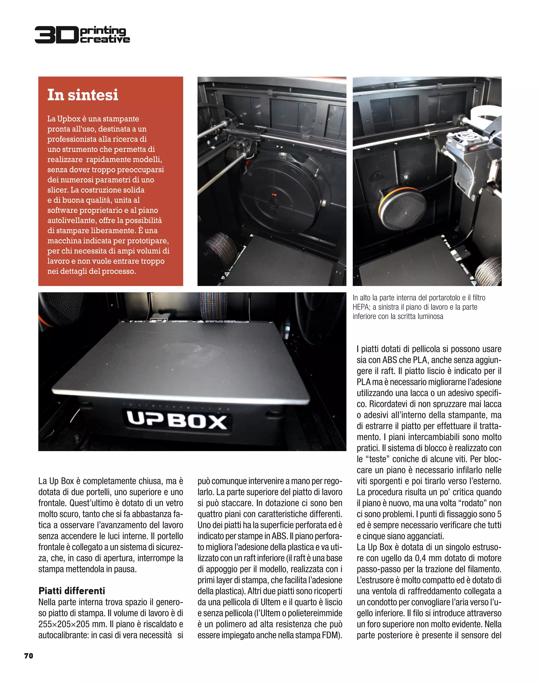 Recensione stampante 3D Tiertime Up Box distribuita da WL3D | PDF