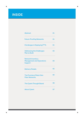 Overcoming Challenges in FTTx Deployment- whitepager - Cyient | PDF