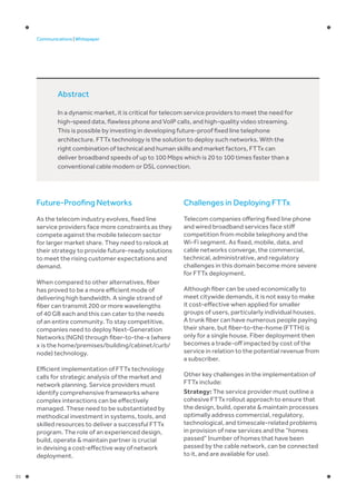 Overcoming Challenges in FTTx Deployment- whitepager - Cyient | PDF