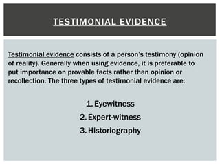 Types of Evidence & Understanding Credibility | PPT