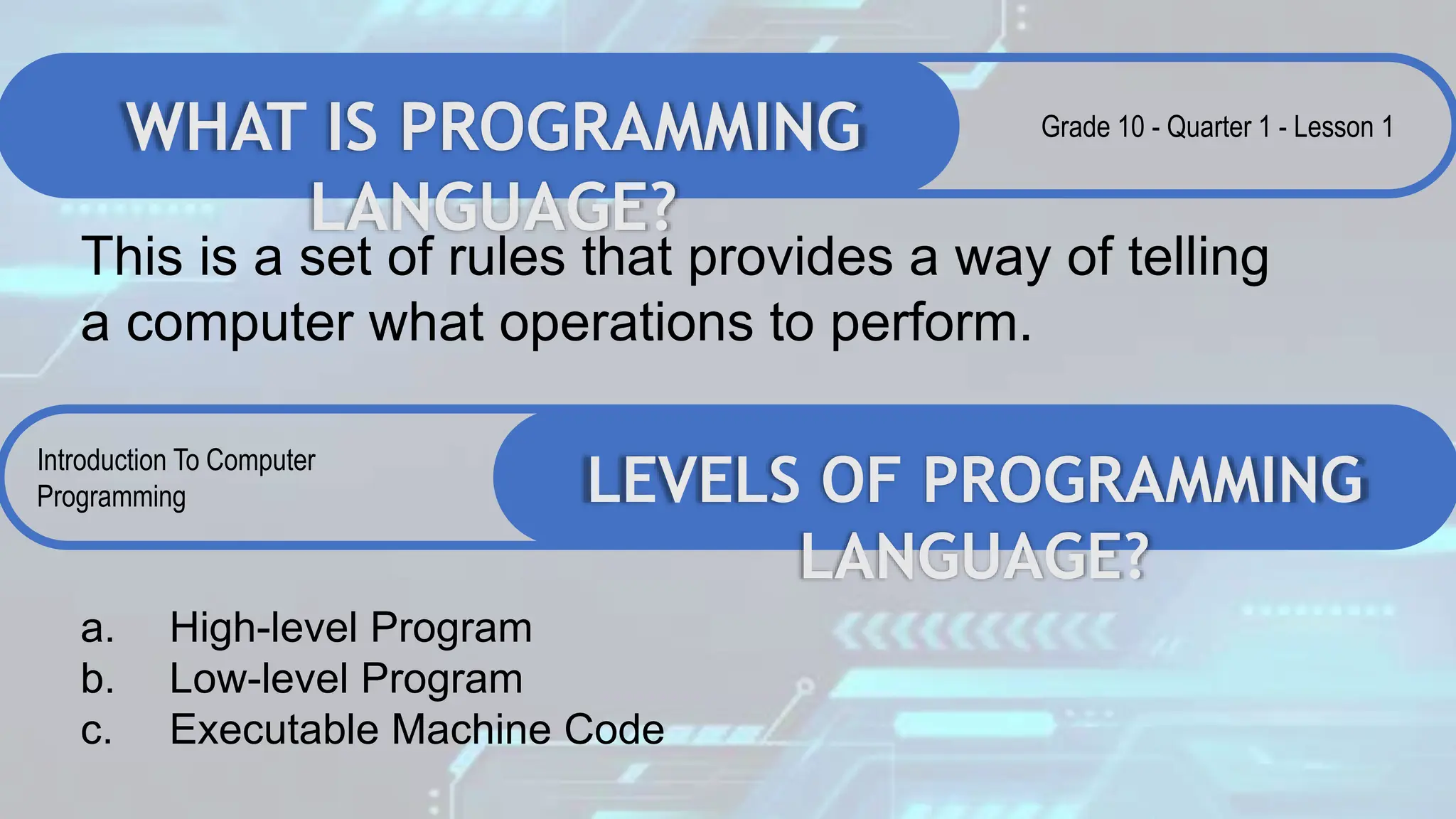 COMPUTER 10 QUARTER 1 LESSON 1 K12 LESSON | PPTX