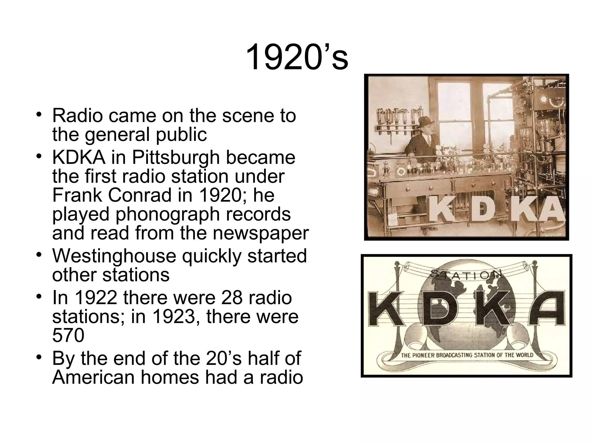 COM 110: Chapter 1 -- History of Broadcast Media | PPT