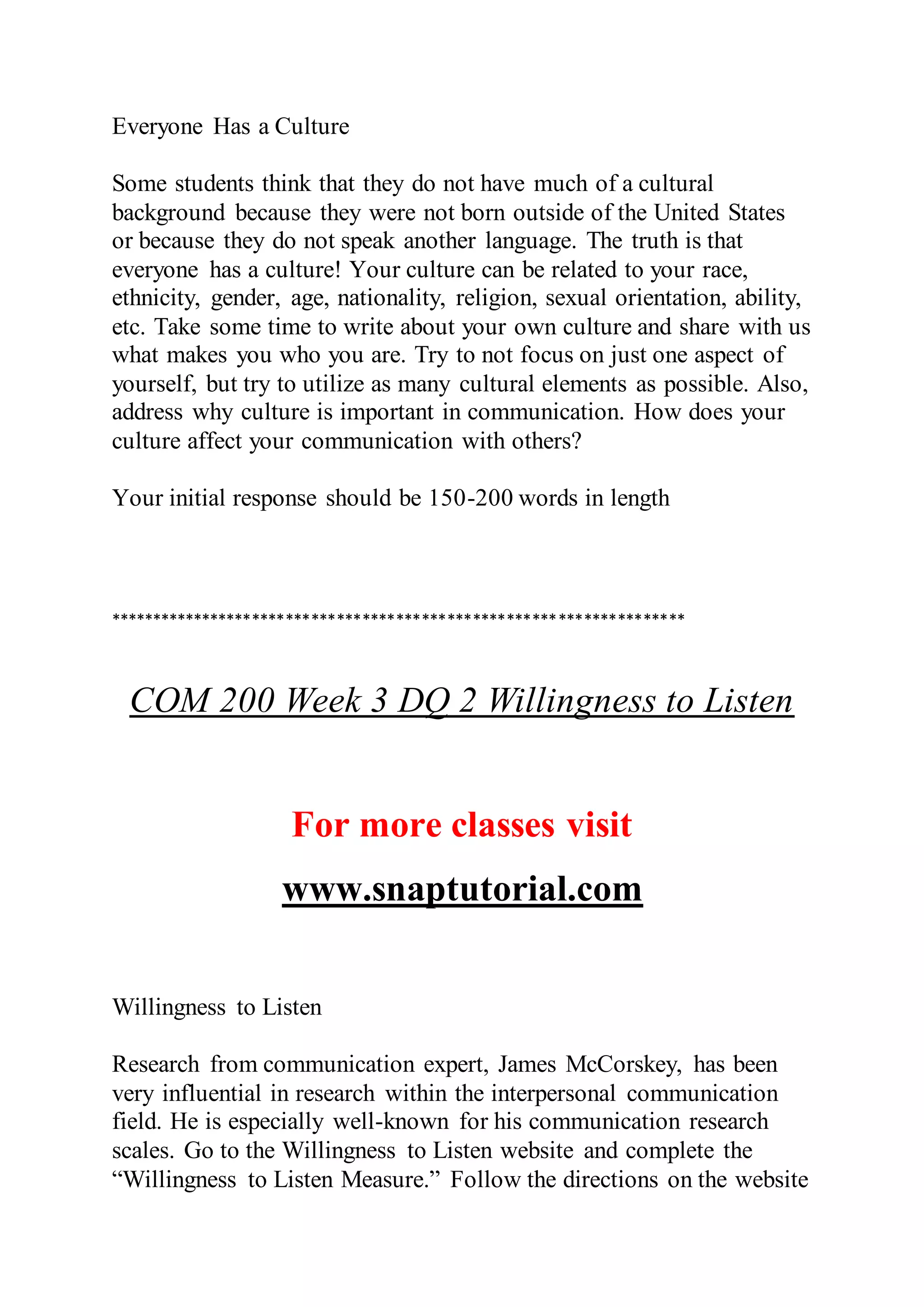 Com 200 Education Organization -- snaptutorial.com