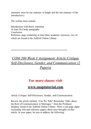 Com 200 Education Organization -- snaptutorial.com