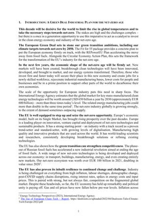 EU - A Green Deal Industrial Plan for the Net-Zero Age | PDF