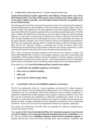 EU - A Green Deal Industrial Plan for the Net-Zero Age | PDF