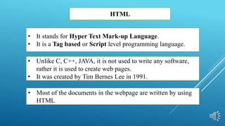 COM 311 LECTURE - 3.pptx | Web Design and HTML | Internet