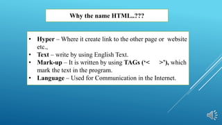 COM 311 LECTURE - 3.pptx | Web Design and HTML | Internet