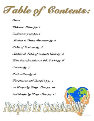 Recipes for Sustainability | PDF