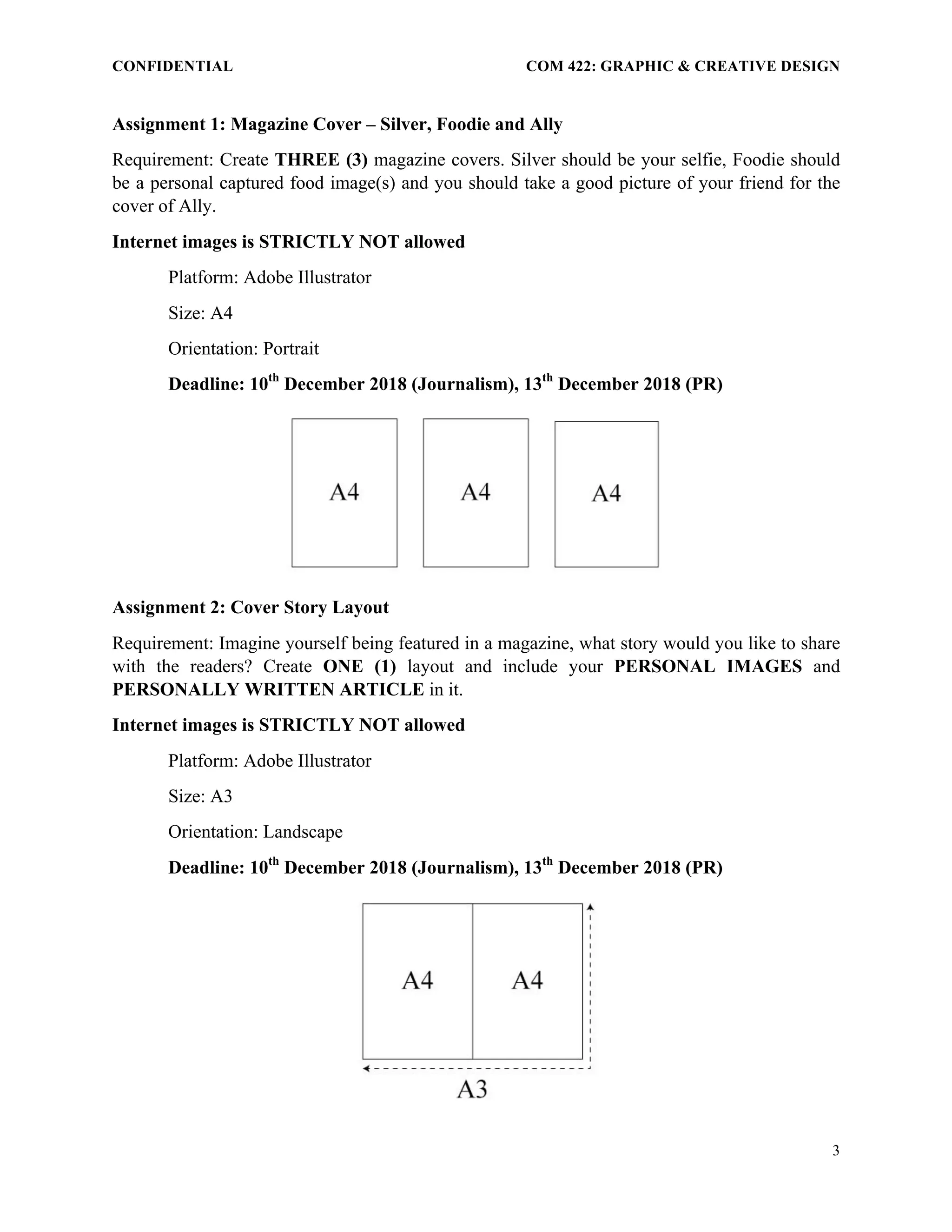 Assignments Requirements - COM 422: Graphic & Creative Design (2019) | PDF