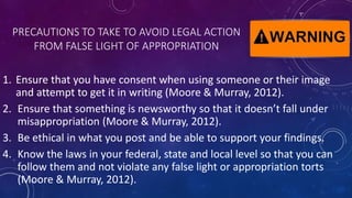 Com 530 7-1- presentation- false light and appropriation (1) | PPTX