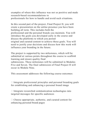 COM 540 Final Project II Presentation Guidelines and Rubric.docx